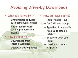Avoiding Drive-By Downloads | PPT