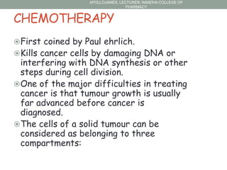 BASIC PRINCIPLES OF CANCER CHEMOTHERAPY- THIRD PHARM.D | PPTX