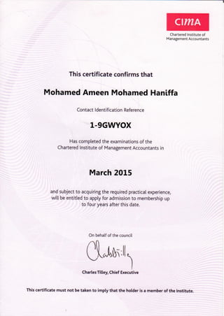 09. CIMA - Top CIMA Certificate | PDF