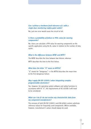 Safety of machinery - Application of standard EN ISO 13849-1 | PDF