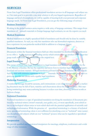 FrontLine Profile | PDF | Legal Services Industry | Industries