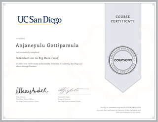 Coursera Introduction to Big Data Certificate | PDF | Education ...