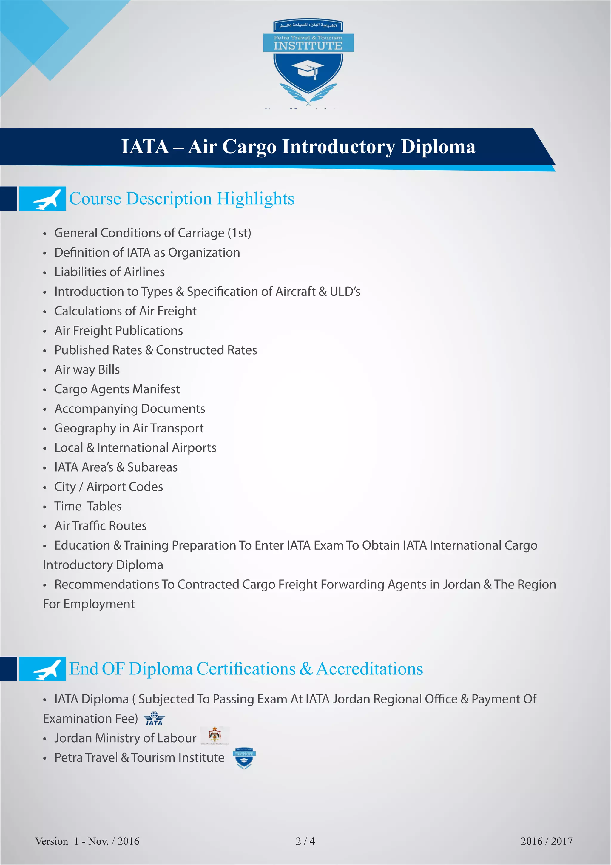IATA - Air Cargo Introductory Diploma | PDF