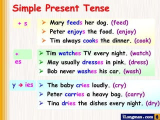 Simple Present Tense. It describes simple present tense' grammar and function of the tense | PPT