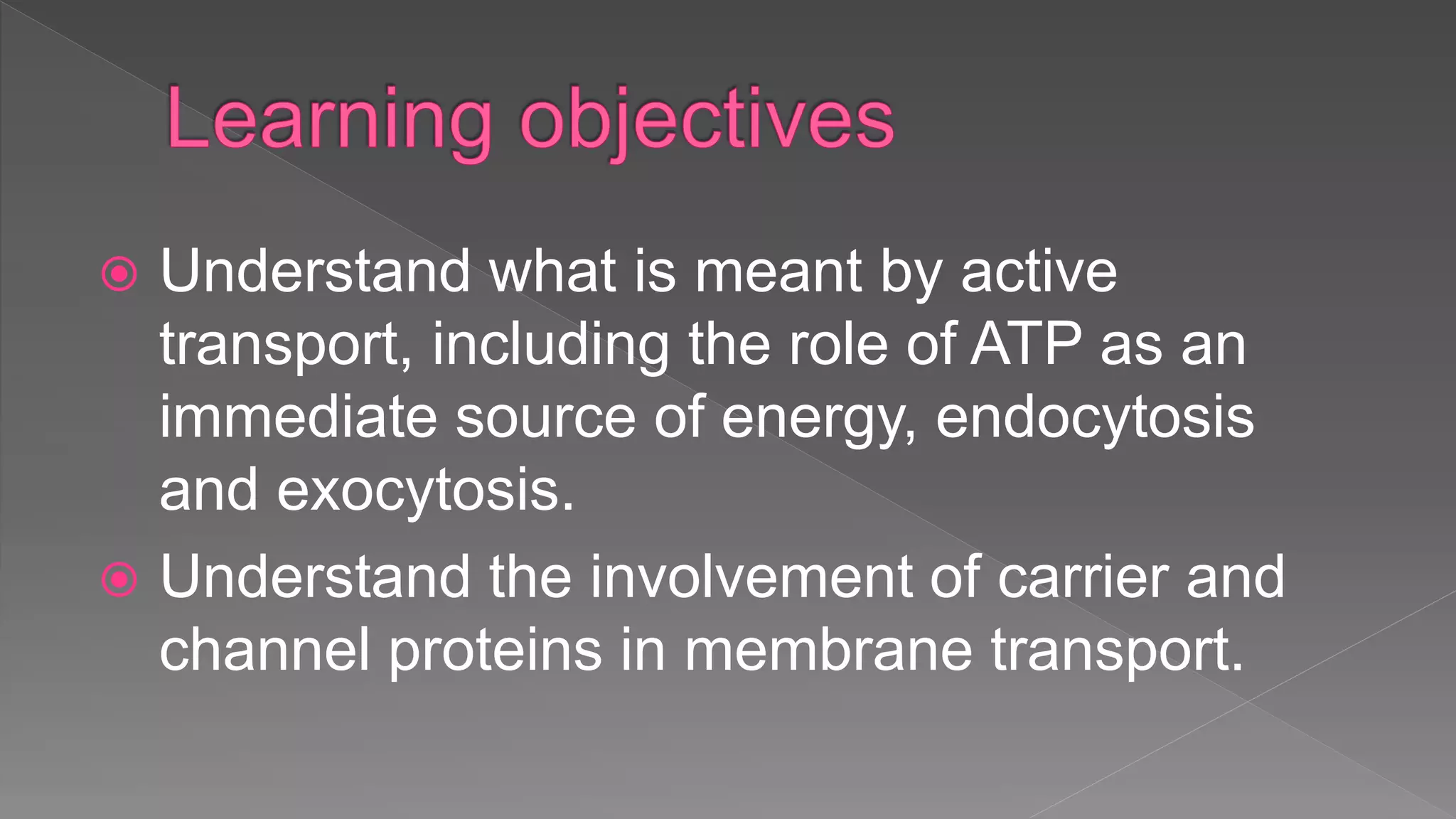 AS Biology - Active transport | PPT