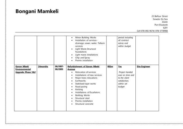 Bongani Mamkeli CV Rev.Jan2017 | PPT