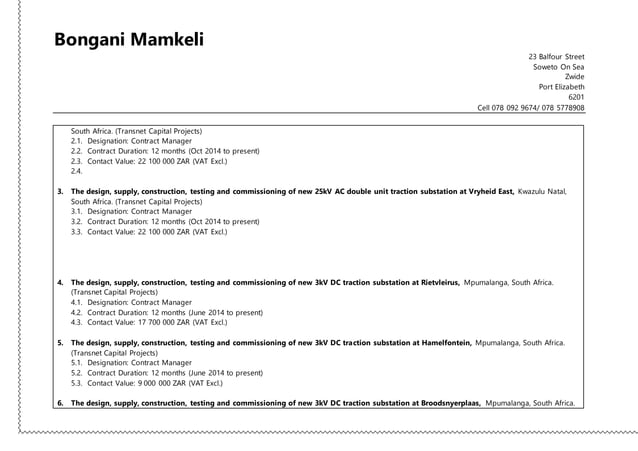 Bongani Mamkeli CV Rev.Jan2017 | PPT