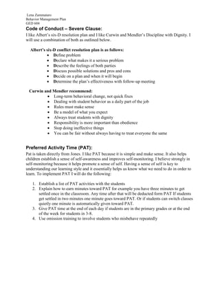Behavior.Plan.021[1] Lena Zammataro's Plan GED 604 | PDF