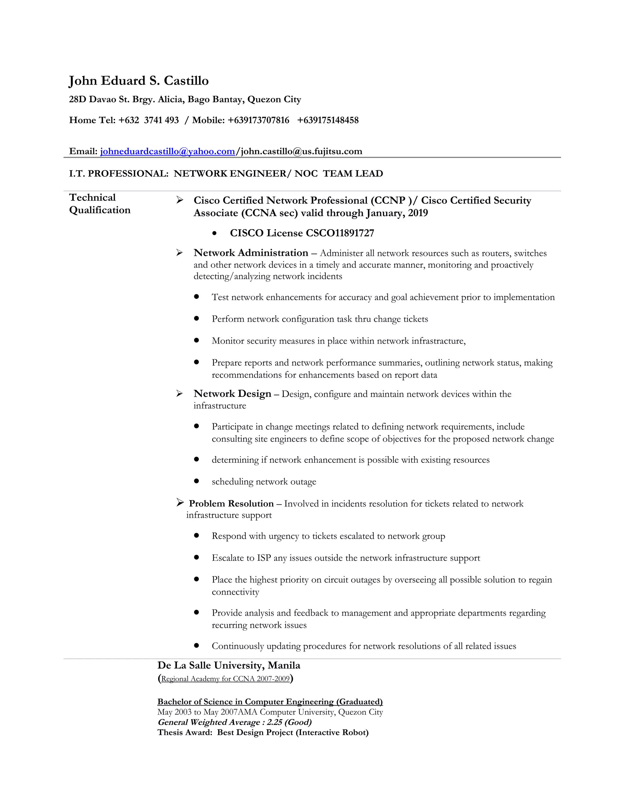 John Resume 2015 | DOC