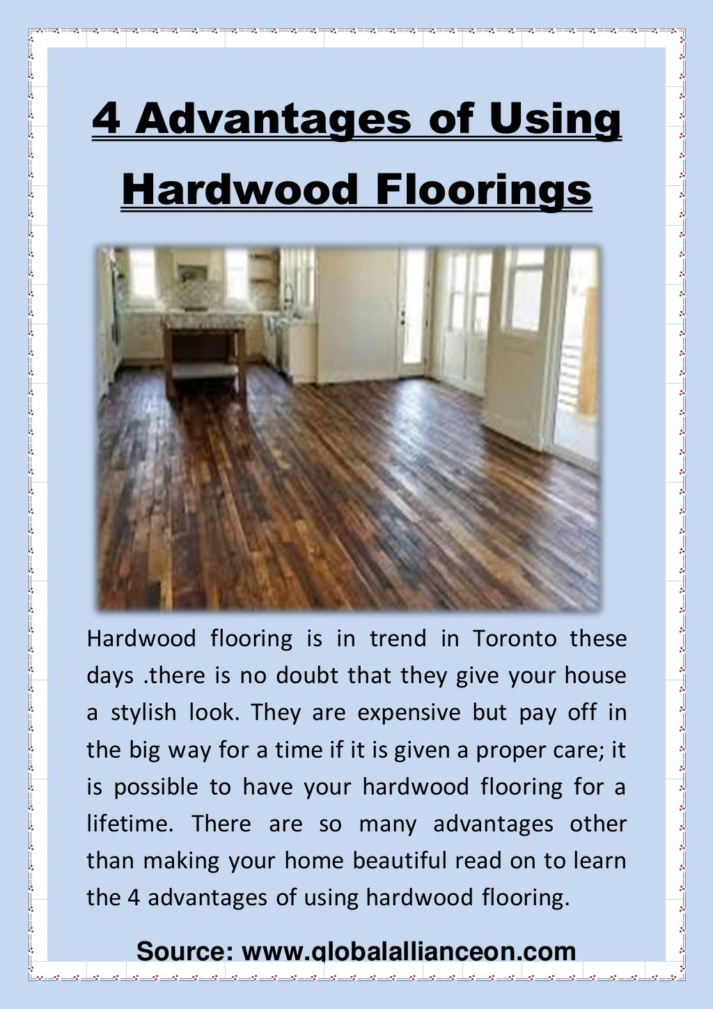 4 Advantages Of Using Hardwood Flooring