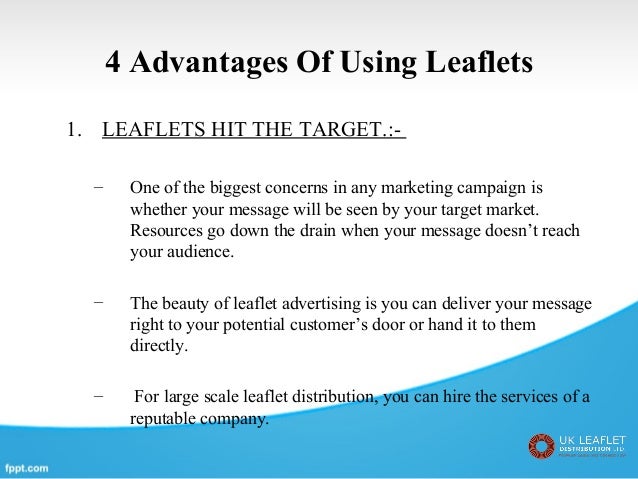 4 advantages of using leaflets