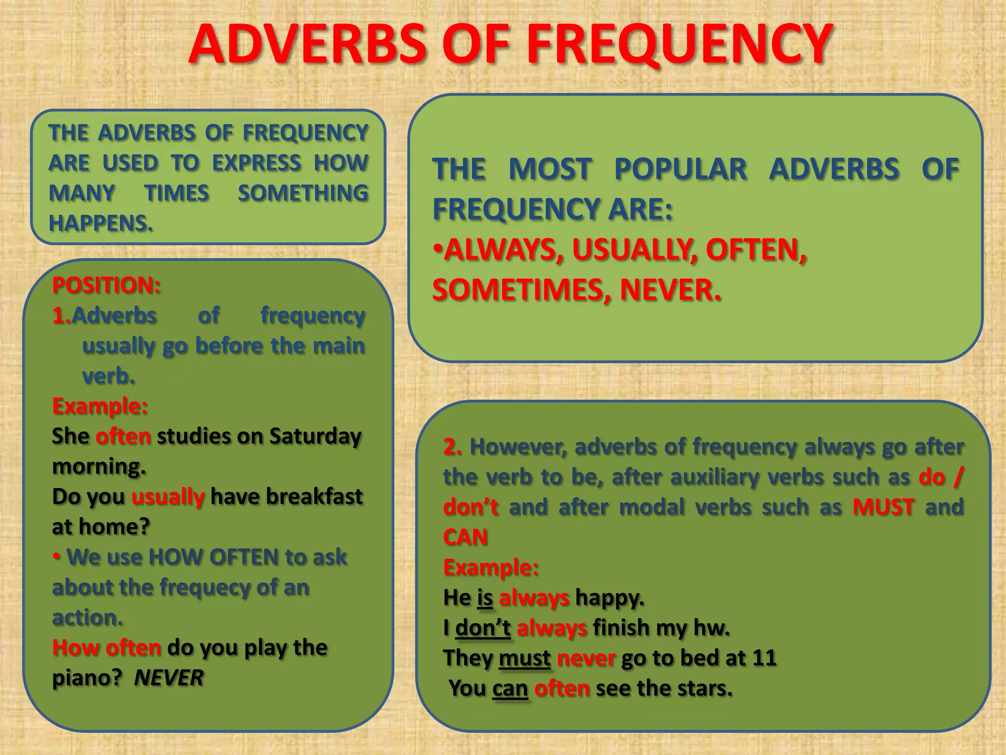 4 adverbs of frequency | PPT
