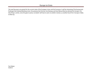 Europe In Crisis | PDF
