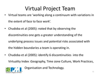 PMI Presentation on Virtual Teams | PPTX