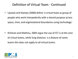 PMI Presentation on Virtual Teams | PPTX