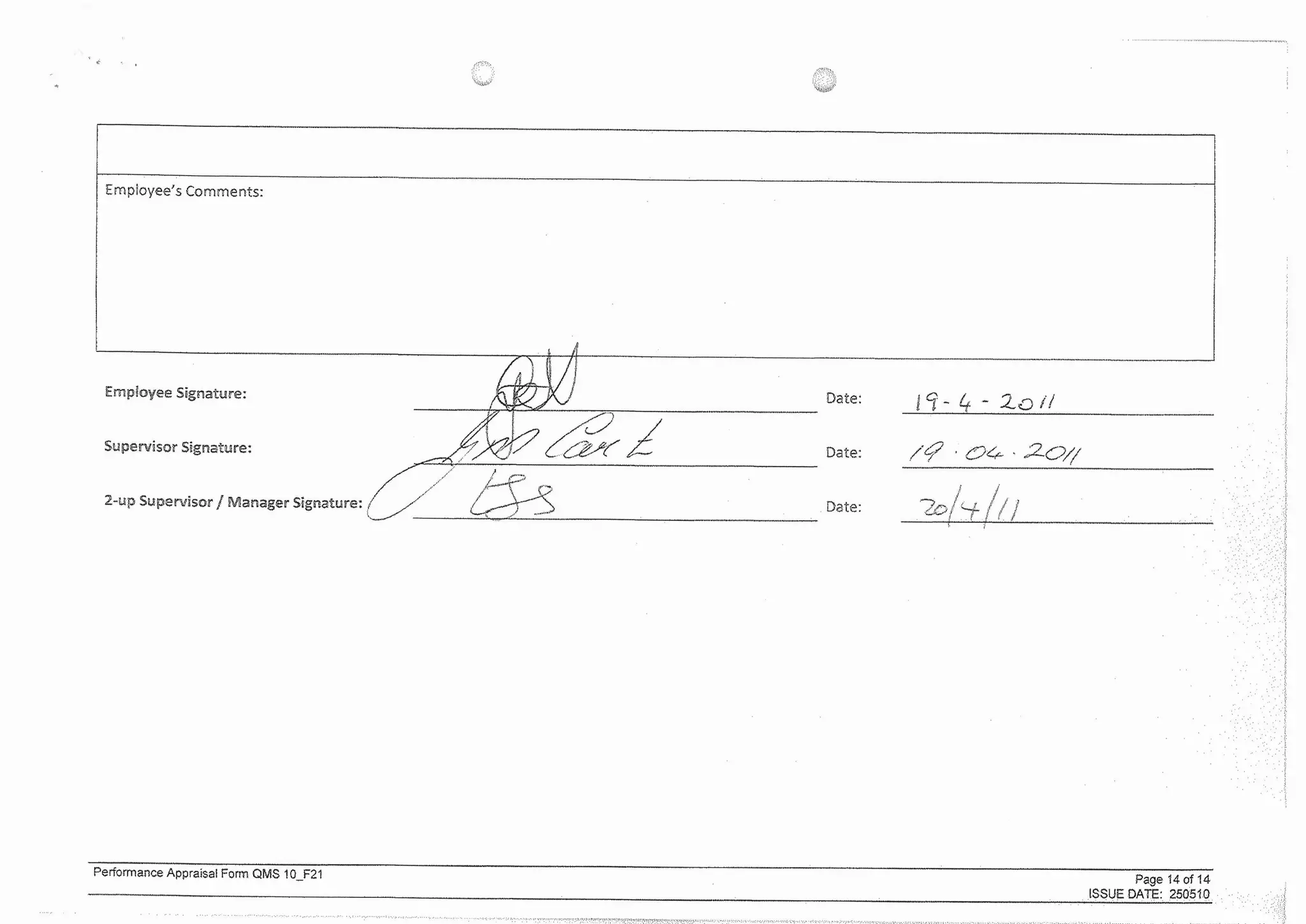 Certificate of Service A Neill Shift Supervisor | PDF