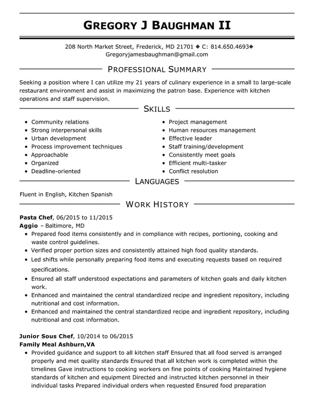 Gregory J Baughman Resume CV | PDF
