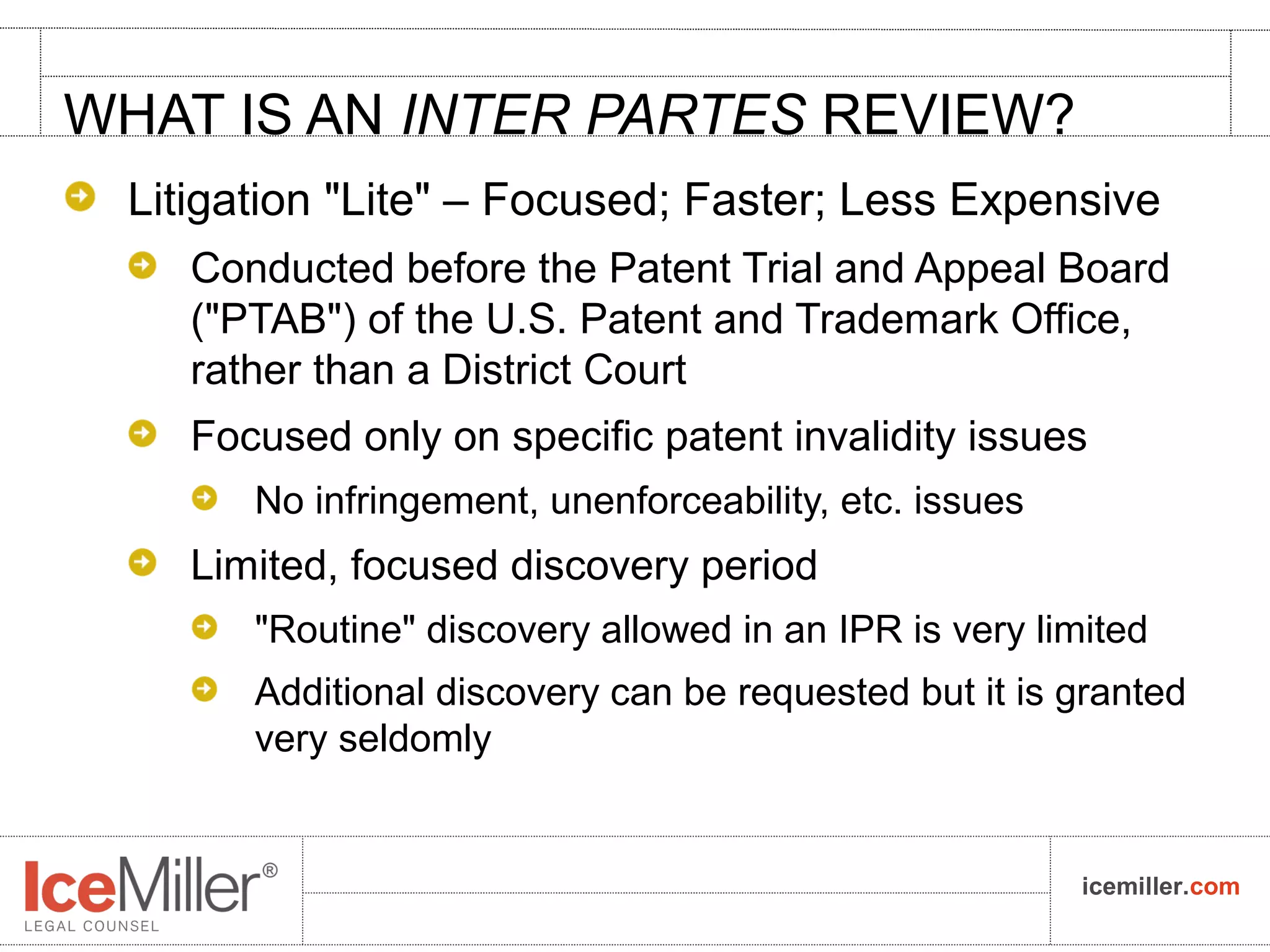 KJO Presentation re Inter Partes Review | PPT | Legal Services Industry ...