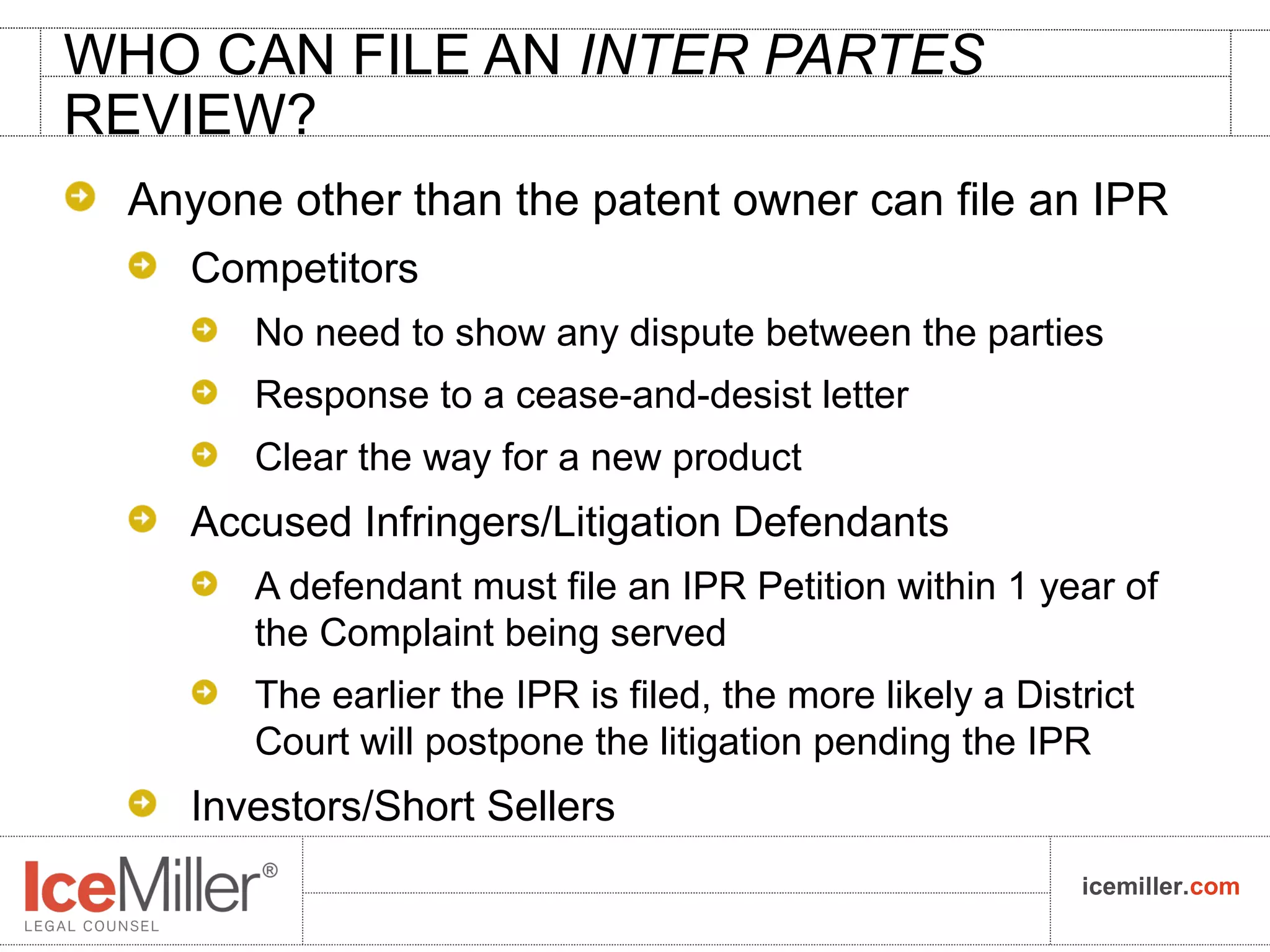 KJO Presentation re Inter Partes Review | PPT | Legal Services Industry ...