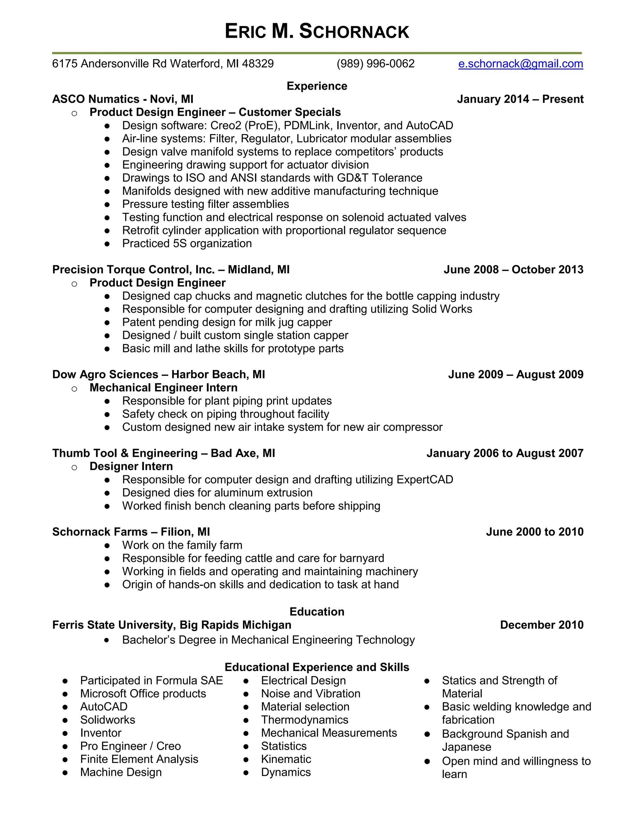 Eric Schornack Resume | PDF