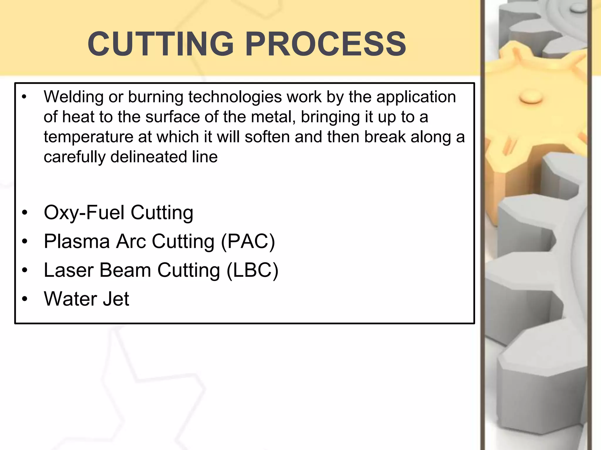Class Presentation on Welding & Cutting processes | PPSX
