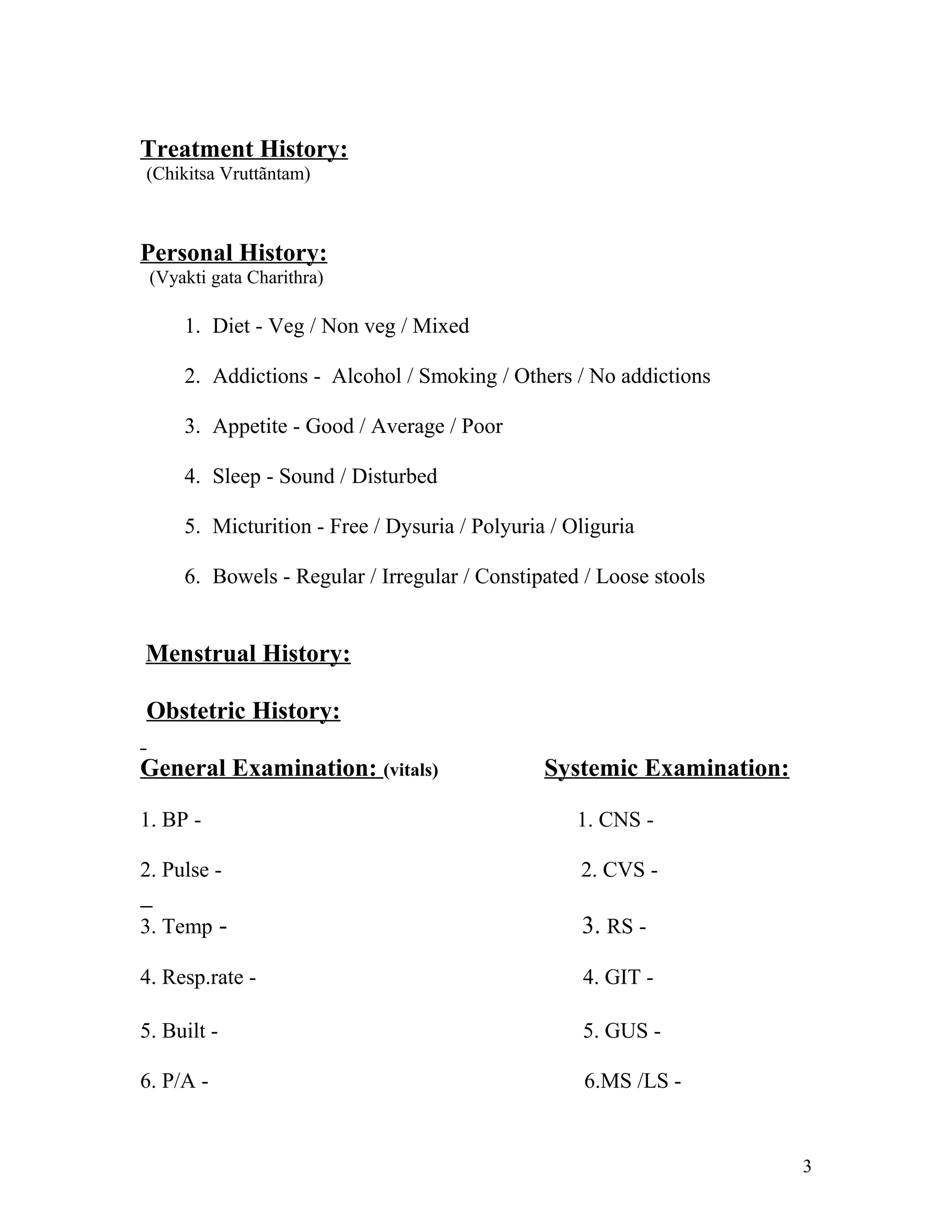 Clinical case sheet format for Dadru Kushta (Ay)/ Fungal Infections | DOC