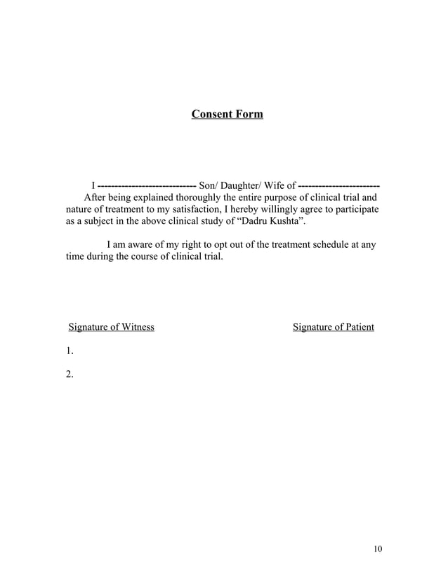 Clinical case sheet format for Dadru Kushta (Ay)/ Fungal Infections | DOC