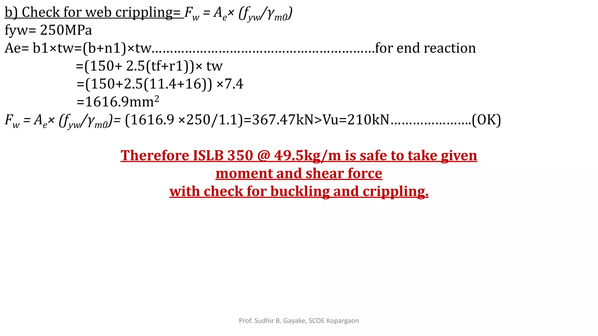 4a i numerical on design of laterally supported beams_high shear | PDF