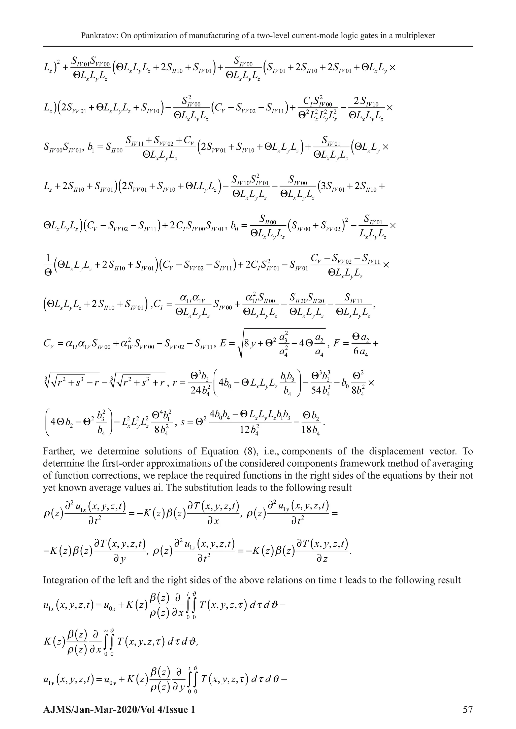On Optimization of Manufacturing of a Two-level Current-mode Logic ...