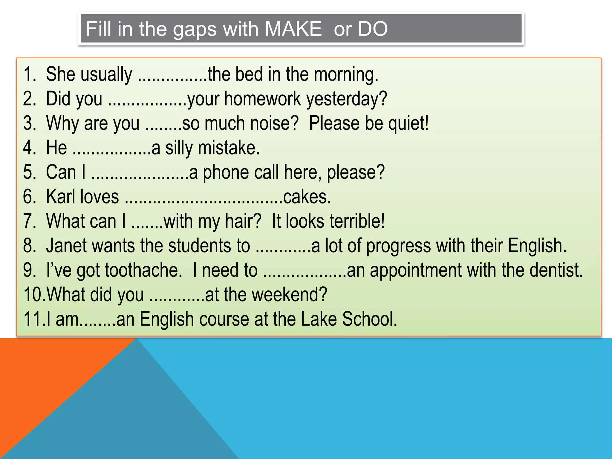 4A Make vs do | PPT