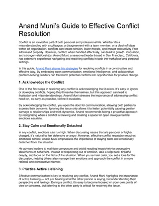 Anand Muni’s Guide to Effective Conflict Resolution.docx