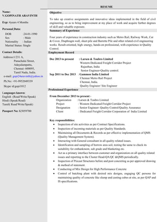 4 and half years experience in quality | DOC