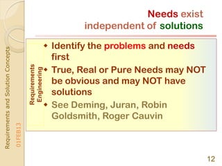 Needs, Problems and Solutions 02FEB13 | PDF