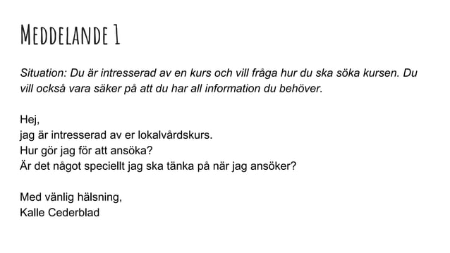 Exempel be om hjälp | PPT