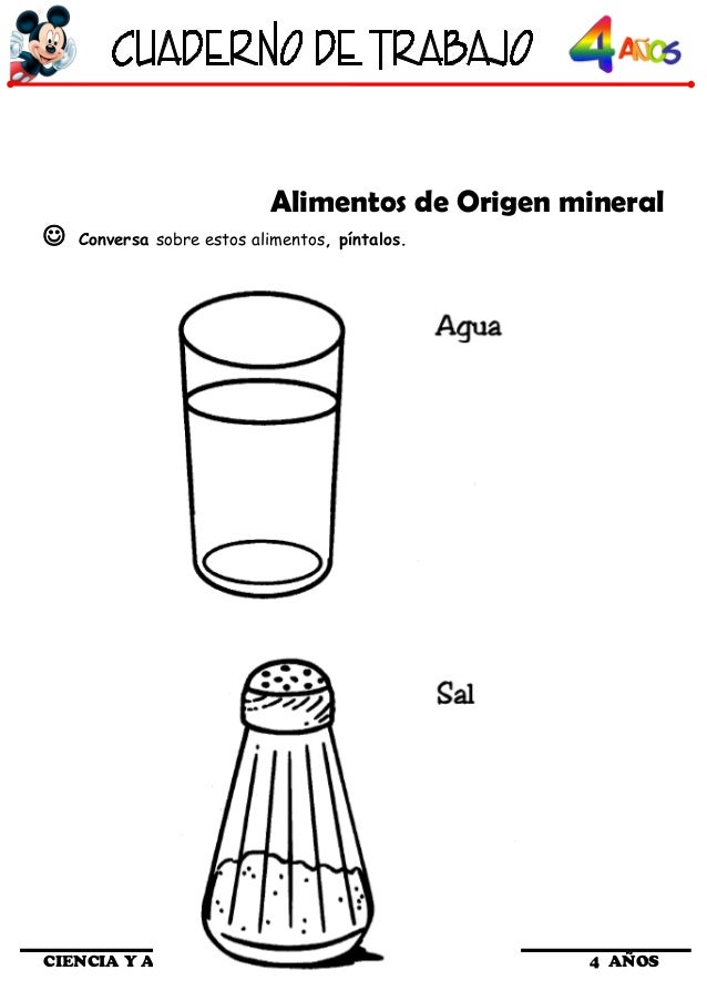 Dibujos De Alimentos De Origen Mineral Para Colorear E Imprimir Cuaderno De Trabajo Ii 4 A 241