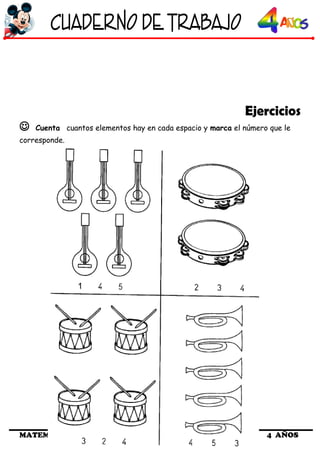 Cuaderno de trabajo II - 4 Años Matematica | DOC