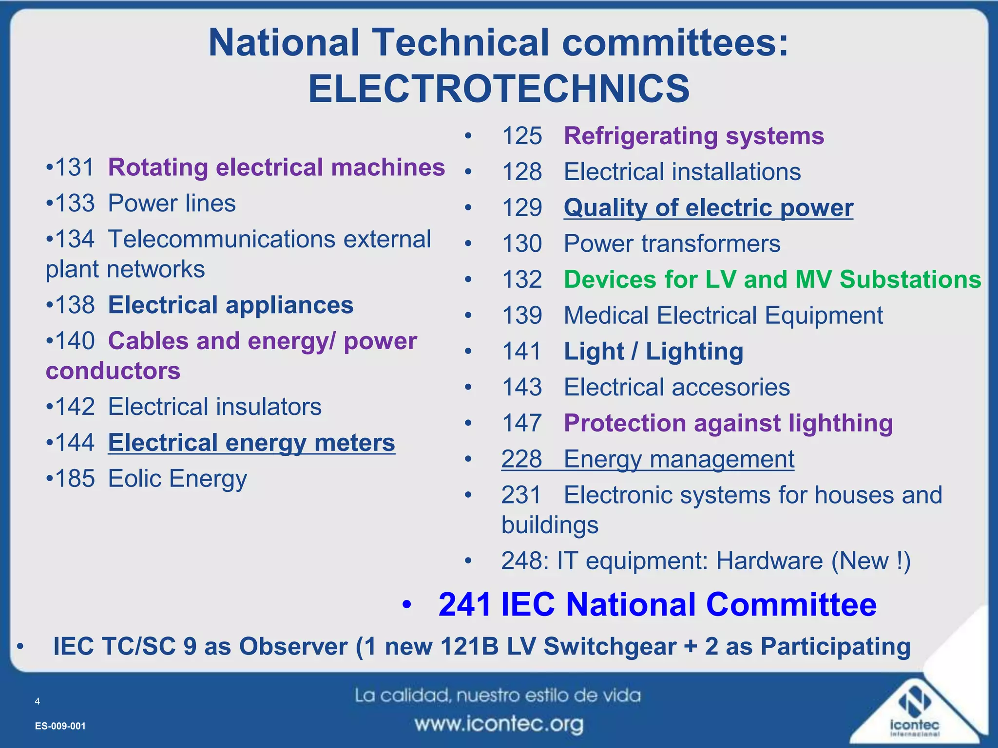 Aplicación y usos de Normas Internacinales IEC en Colombia | PPT