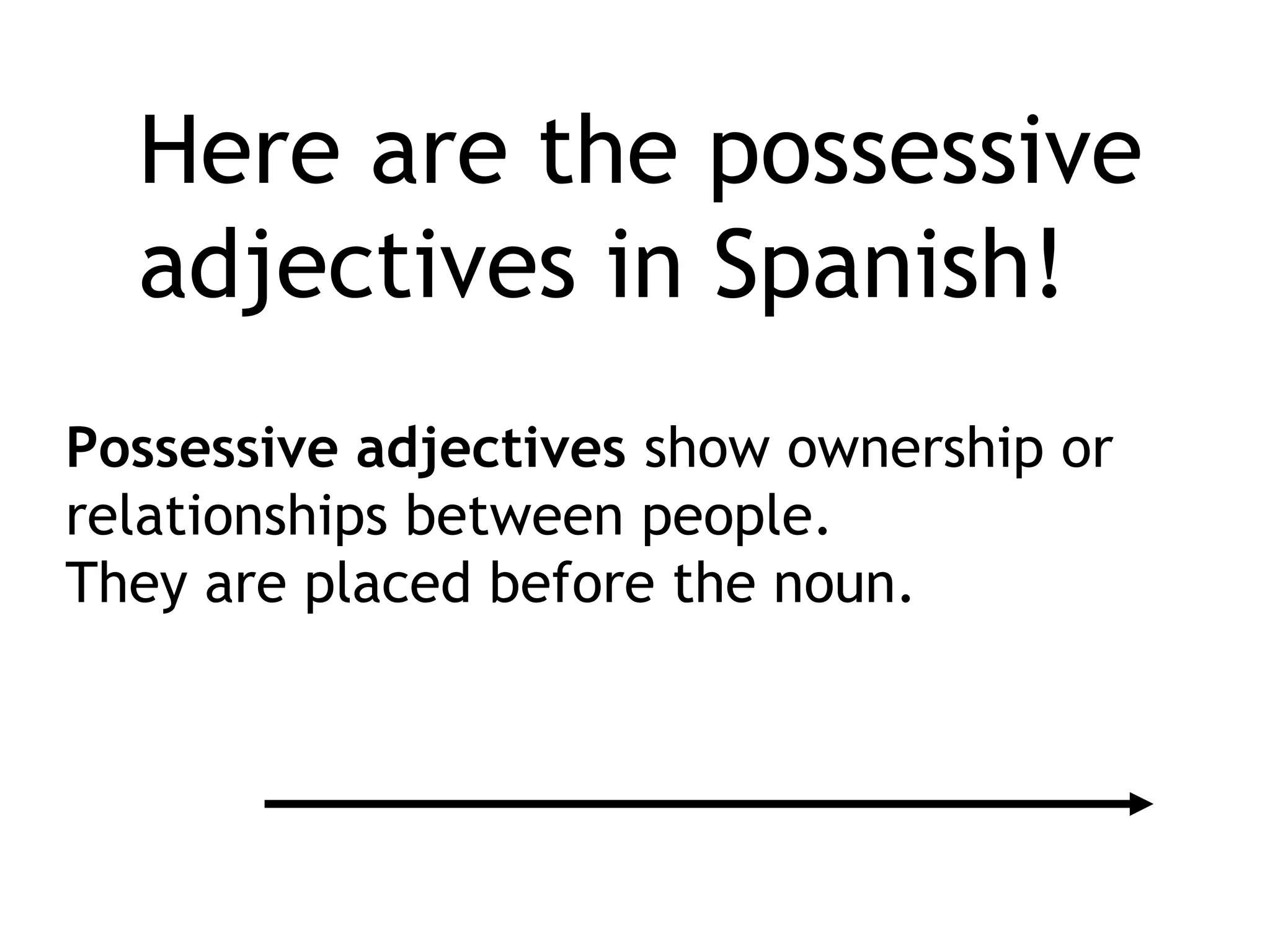 Spanish possesive adjectives | PPT