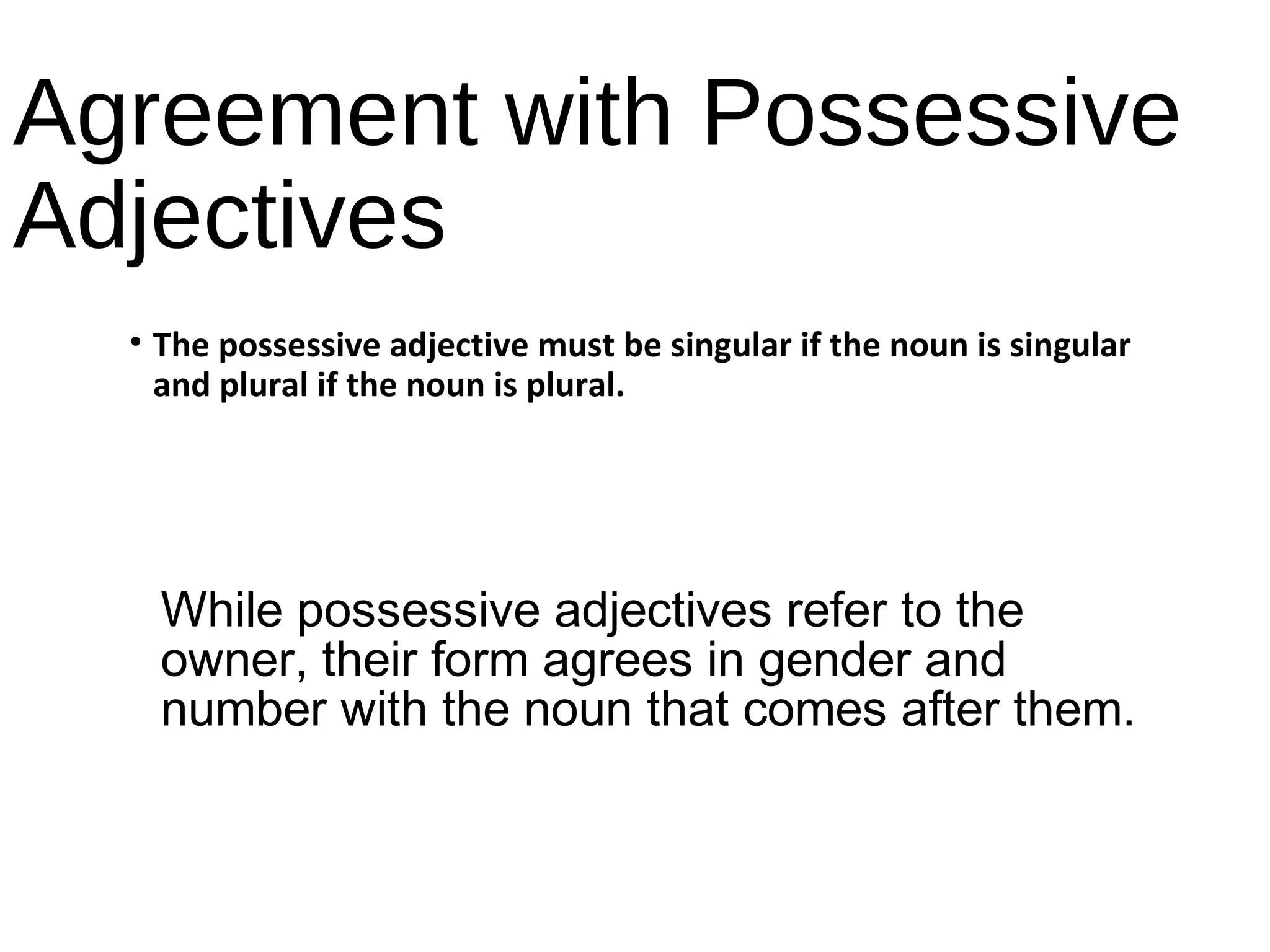 Spanish possesive adjectives | PPT