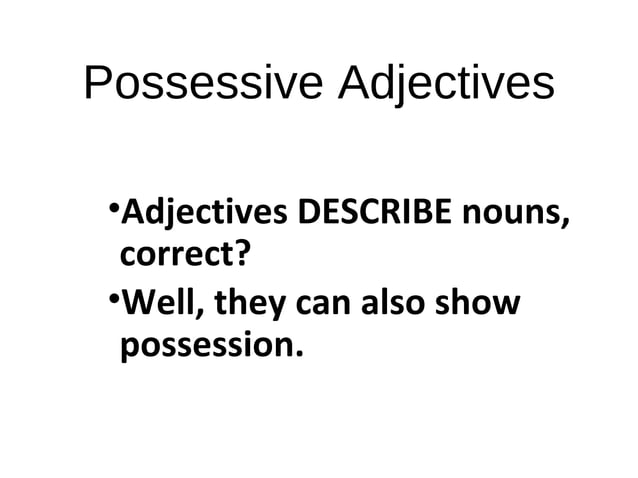 Spanish possesive adjectives | PPT