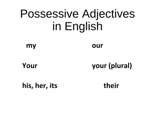 Spanish possesive adjectives | PPT