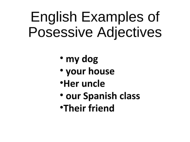 Spanish possesive adjectives | PPT