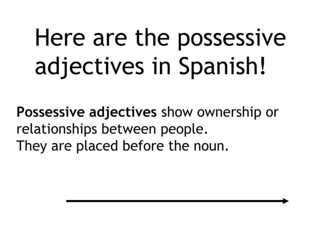 Spanish possesive adjectives | PPT
