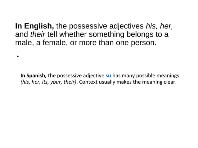 Spanish possesive adjectives | PPT
