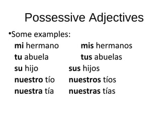 Spanish possesive adjectives | PPT