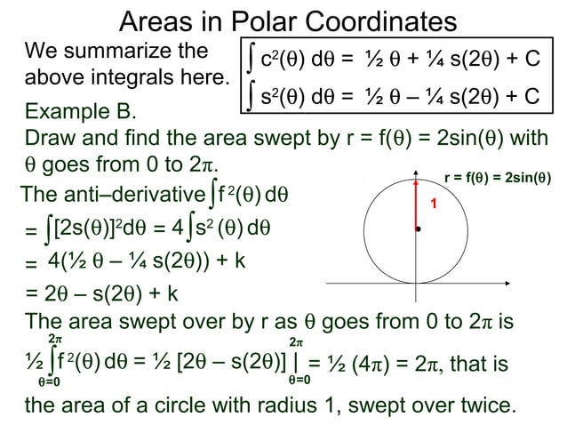 4 areas in polar coordinates | PPT
