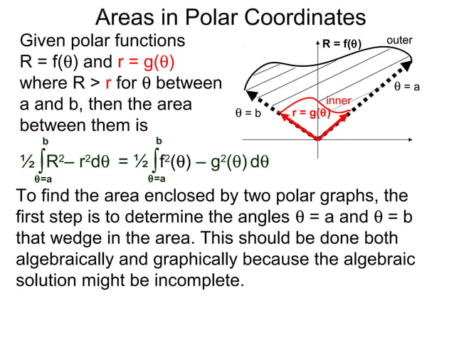 4 areas in polar coordinates | PPT