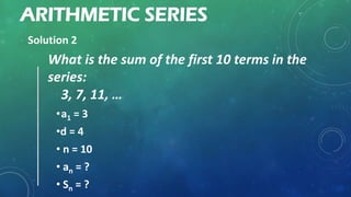 Grade 10 Mathematics Arithmetic Series Lesson | PPTX