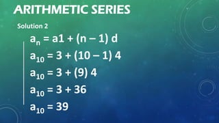 Grade 10 Mathematics Arithmetic Series Lesson | PPTX | Education