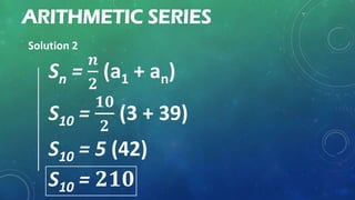 Grade 10 Mathematics Arithmetic Series Lesson | PPTX